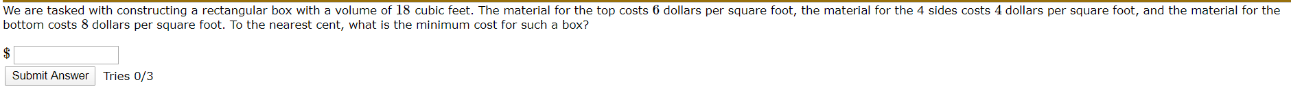 Solved We are tasked with constructing a rectangular box | Chegg.com