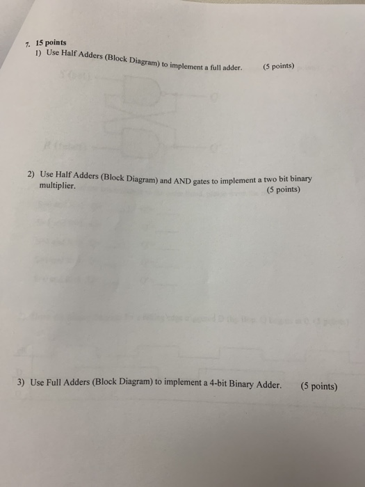 Solved 7. 15 points Use Half Adders (Block Diagram) to | Chegg.com Solved 7. 15 points Use Half Adders (Block Diagram) to | Chegg.com