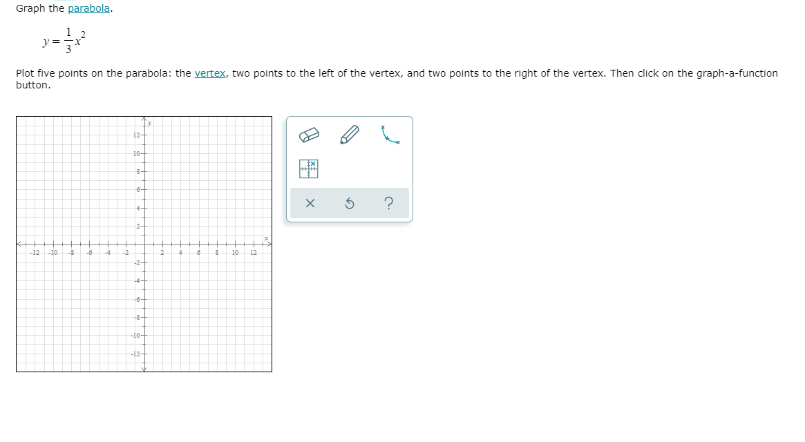 Solved Graph the parabola. 1 v= Plot five points on the | Chegg.com