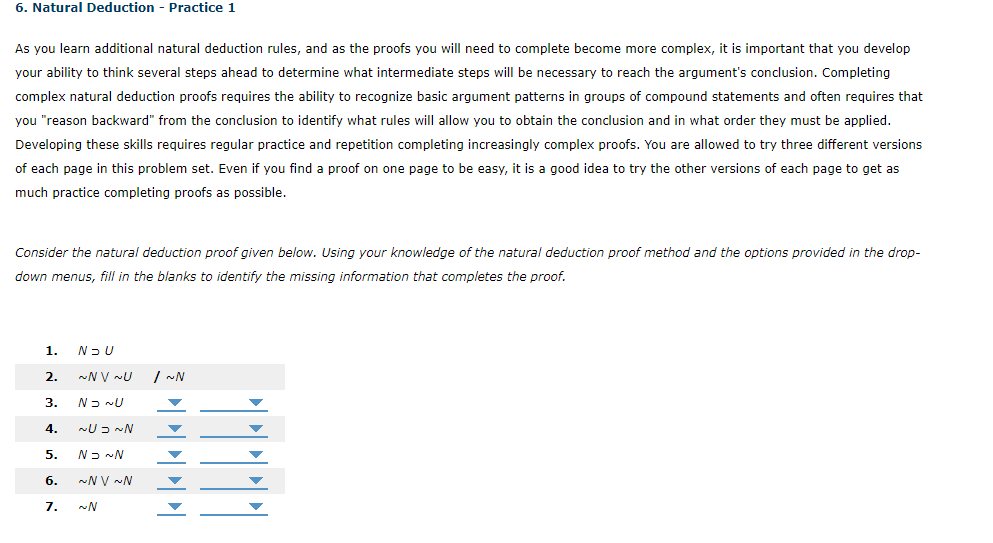 Solved 6. Natural Deduction - Practice 1 As you learn | Chegg.com
