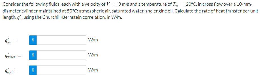 Solved Consider the following fluids, each with a velocity | Chegg.com