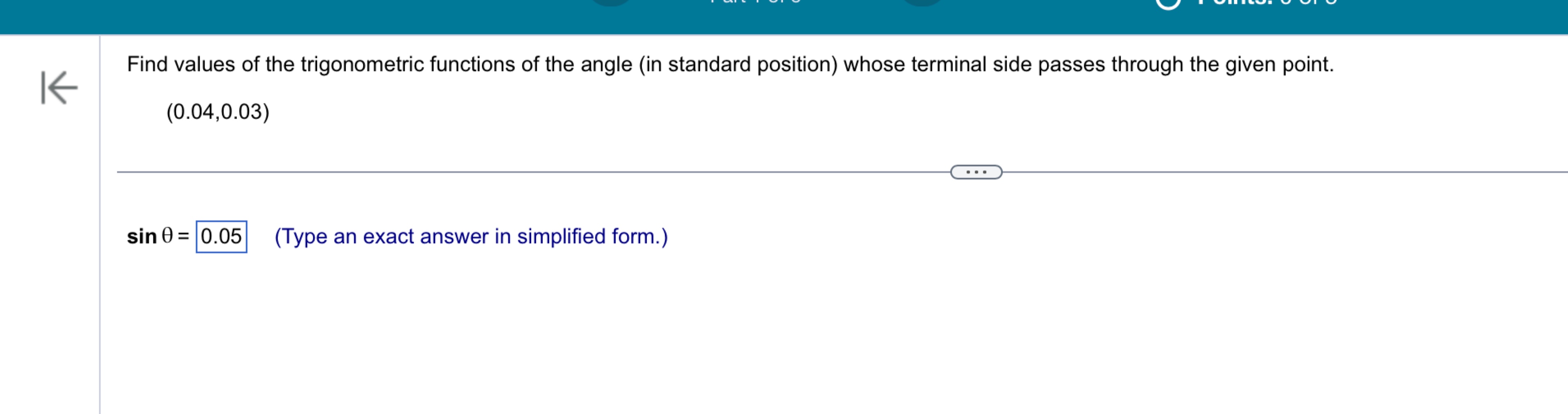 Solved Find values of the trigonometric functions of the | Chegg.com