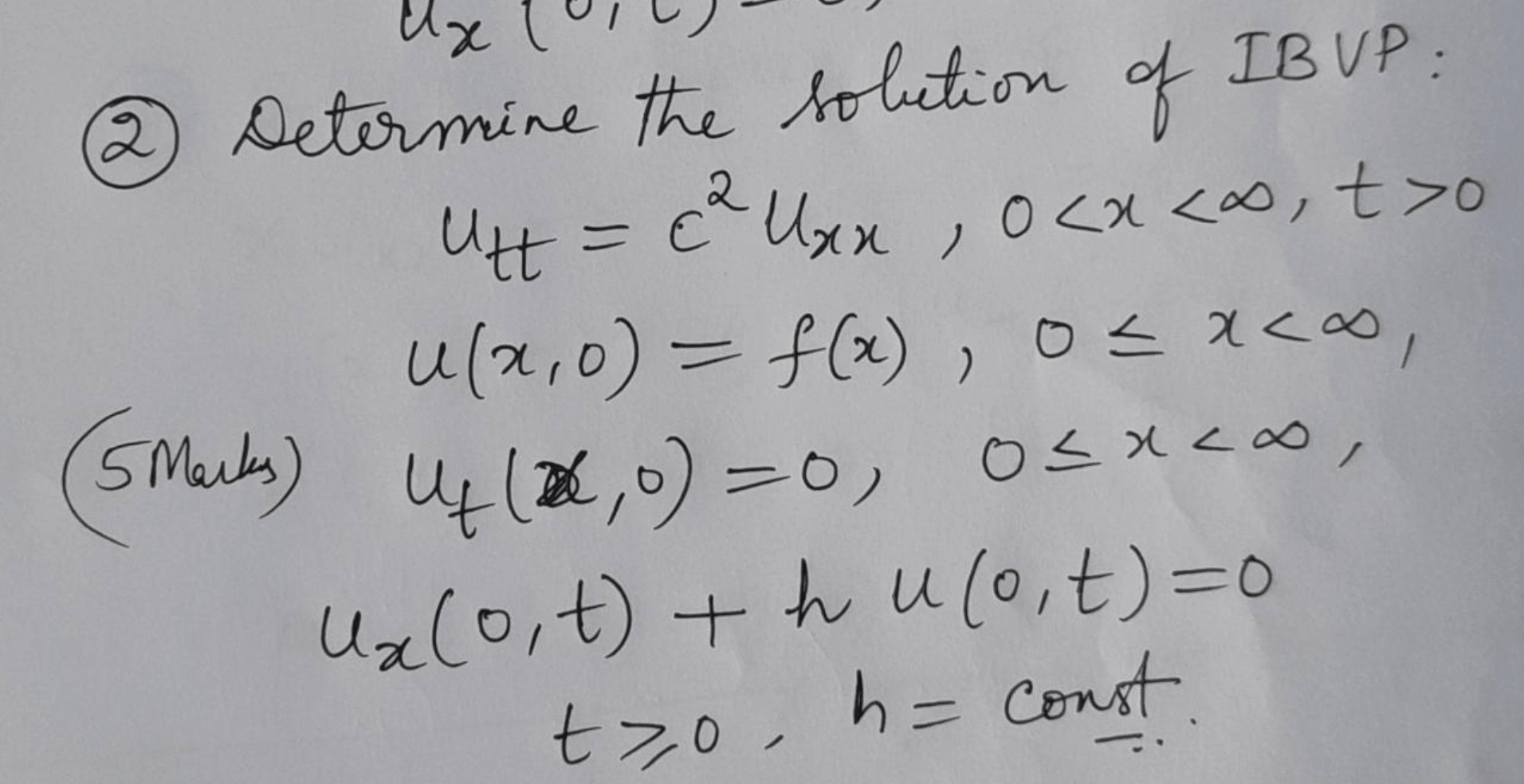 Solved их IB UP: m 2 Determine the solution of Utt = ² Uxx, | Chegg.com