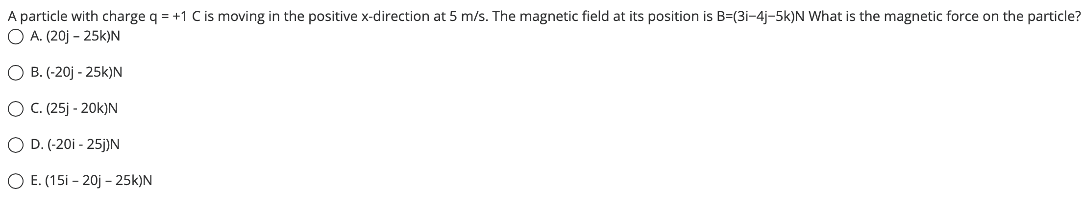 Solved A particle with charge q=+1C is moving in the | Chegg.com