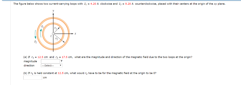 Solved The figure below shows two current-carrying loops | Chegg.com
