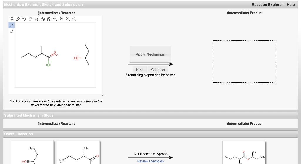 Solved Reaction Explorer Help Mechanism Explorer: Sketch and | Chegg.com
