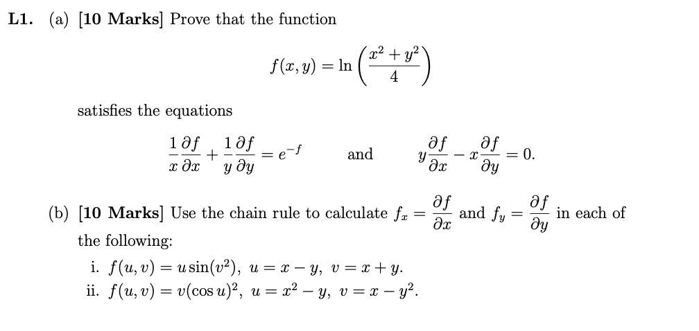 Solved L1. (a) [10 Marks] Prove that the function | Chegg.com