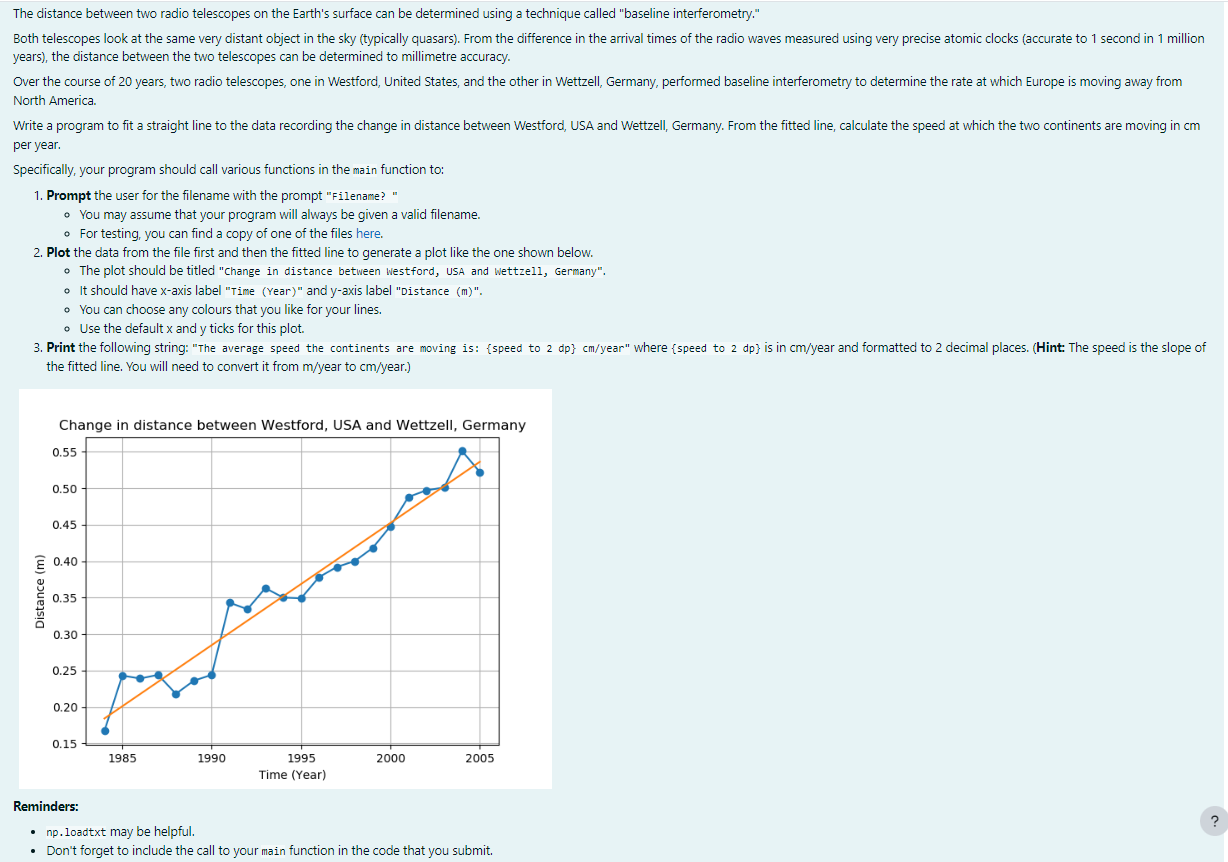 Solved ***Second image shows the csv***The distance between | Chegg.com