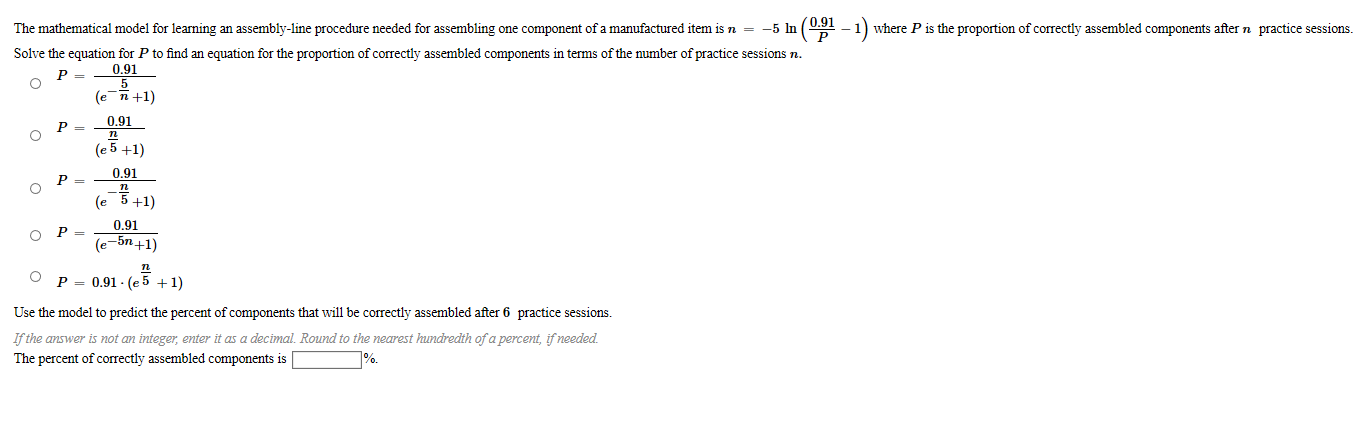 Solved The mathematical model for learning an assembly-line | Chegg.com