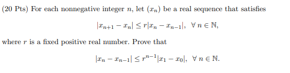 Solved (20 Pts) For each nonnegative integer n, let (In) be | Chegg.com