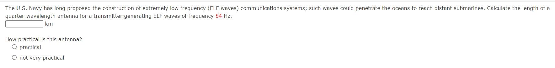 Solved quarter-wavelength antenna for a transmitter | Chegg.com