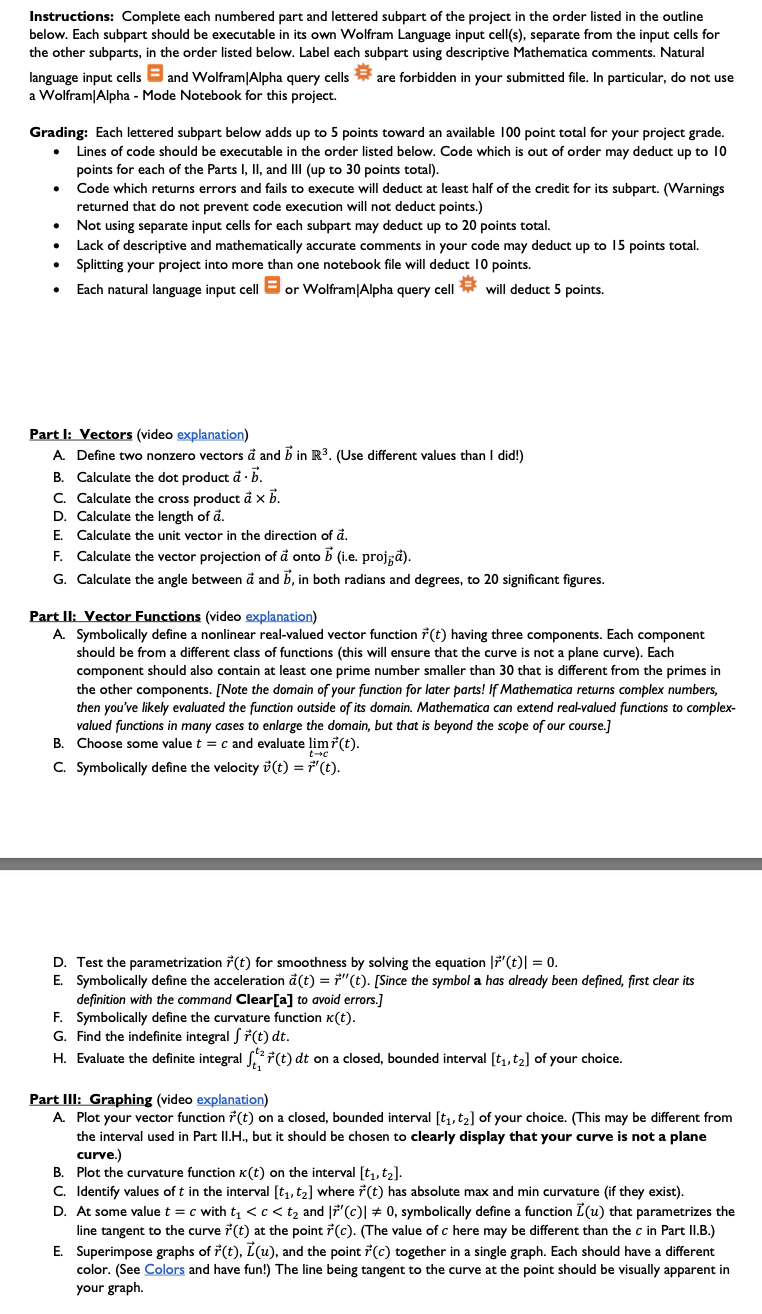 Instructions: Complete each numbered part and | Chegg.com