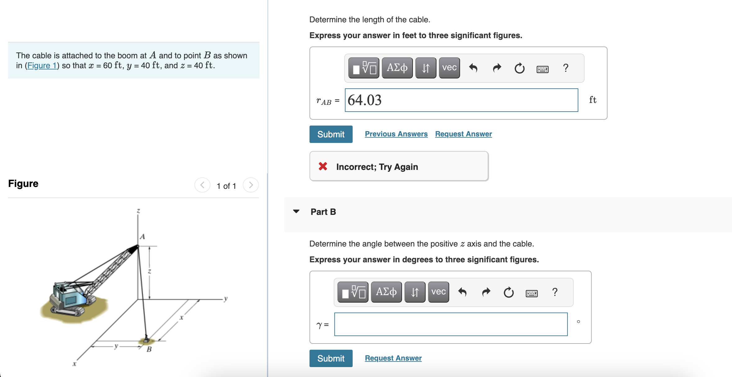 Solved Determine the length of the cable.Express your answer | Chegg.com