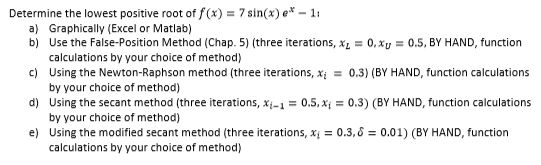Solved Determine the lowest positive root of f(x) = 7 sin(x) | Chegg.com