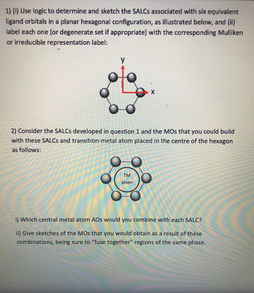 Solved 1) (1) Use logic to determine and sketch the SALCs | Chegg.com