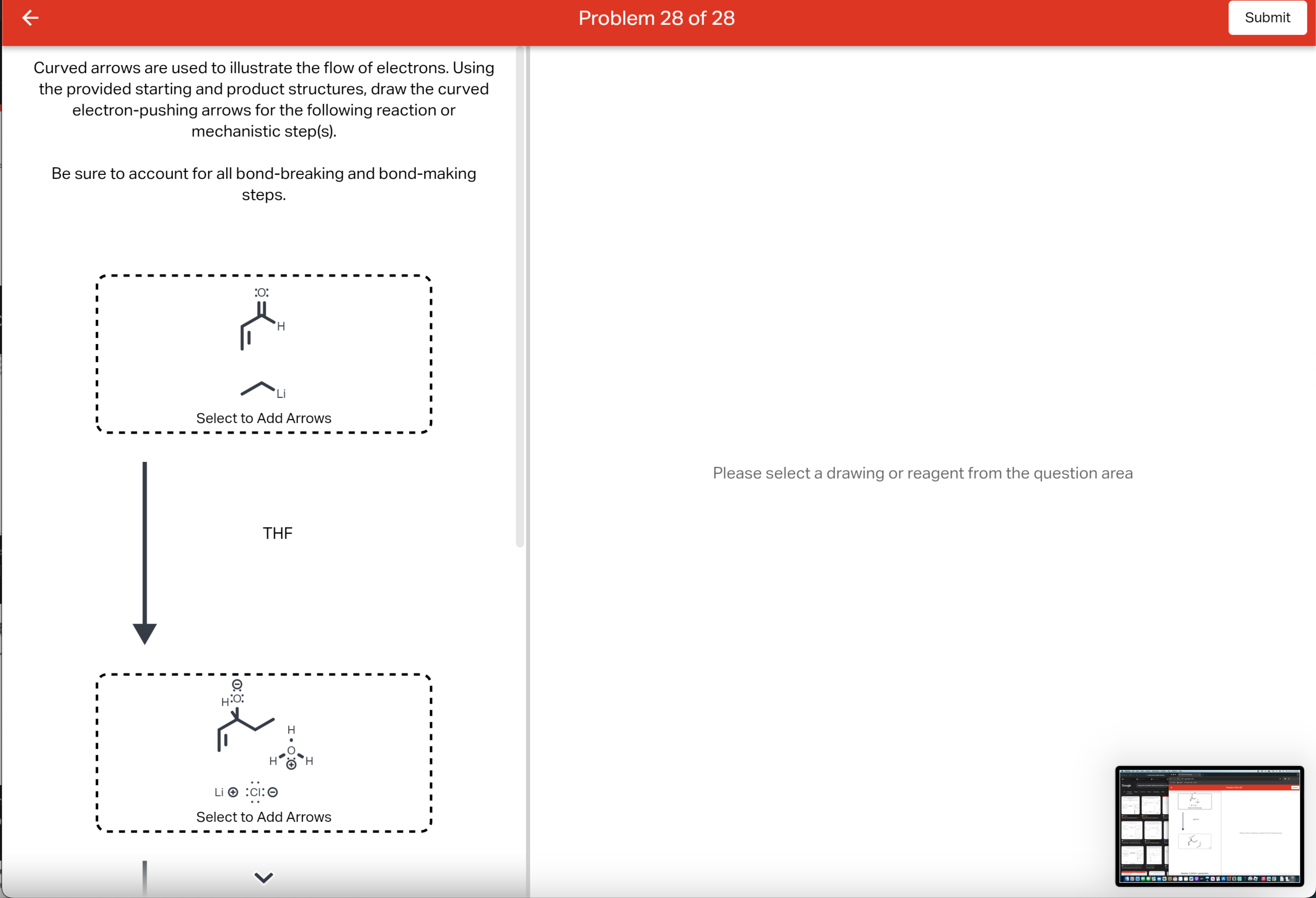 Solved Please select a drawing or reagent from the question | Chegg.com