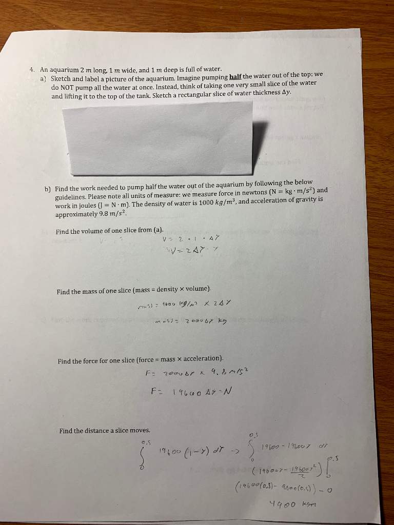 Solved An aquarium 2m long, 1m wide and 1m deep is full | Chegg.com