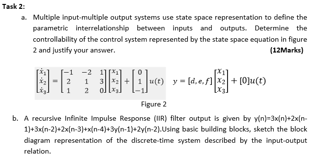 Solved Task 2: a. Multiple input-multiple output systems use | Chegg.com