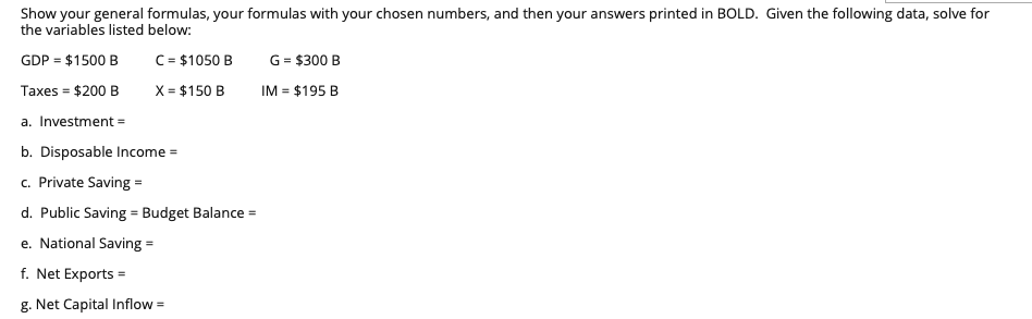 Solved Show your general formulas, your formulas with your | Chegg.com