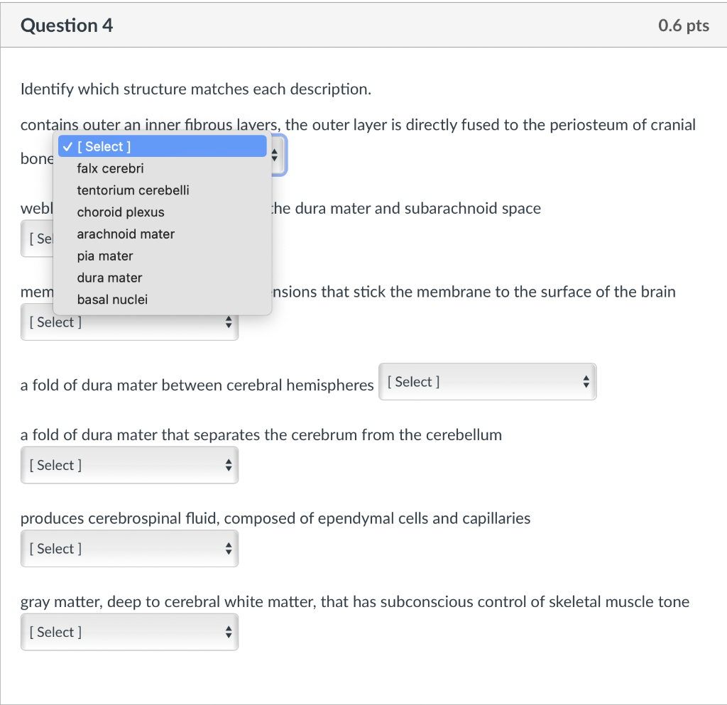Solved Identify which structure matches each description. | Chegg.com