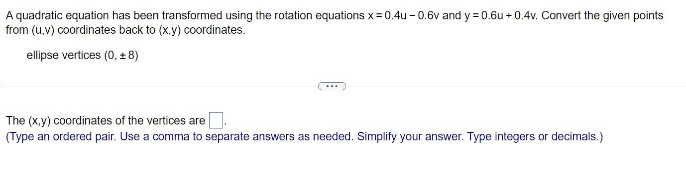 Solved A quadratic equation has been transformed using the | Chegg.com