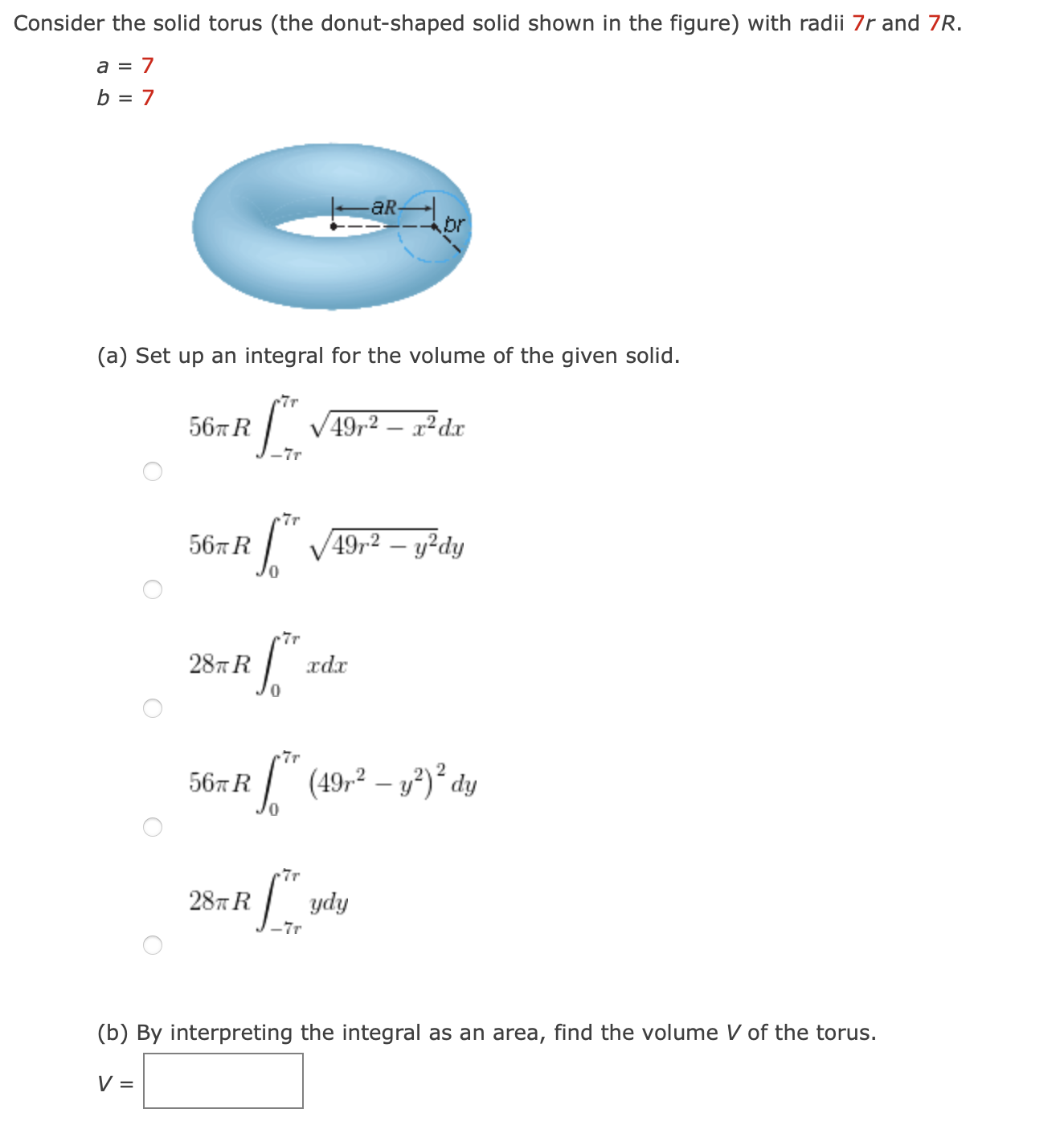Solved Consider the solid torus (the ﻿donut-shaped solid | Chegg.com