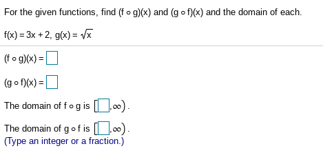 Solved For the given functions, find (fog)(x) and (gof)(x) | Chegg.com