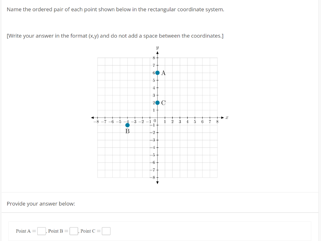 Solved Name the ordered pair of each point shown below in | Chegg.com