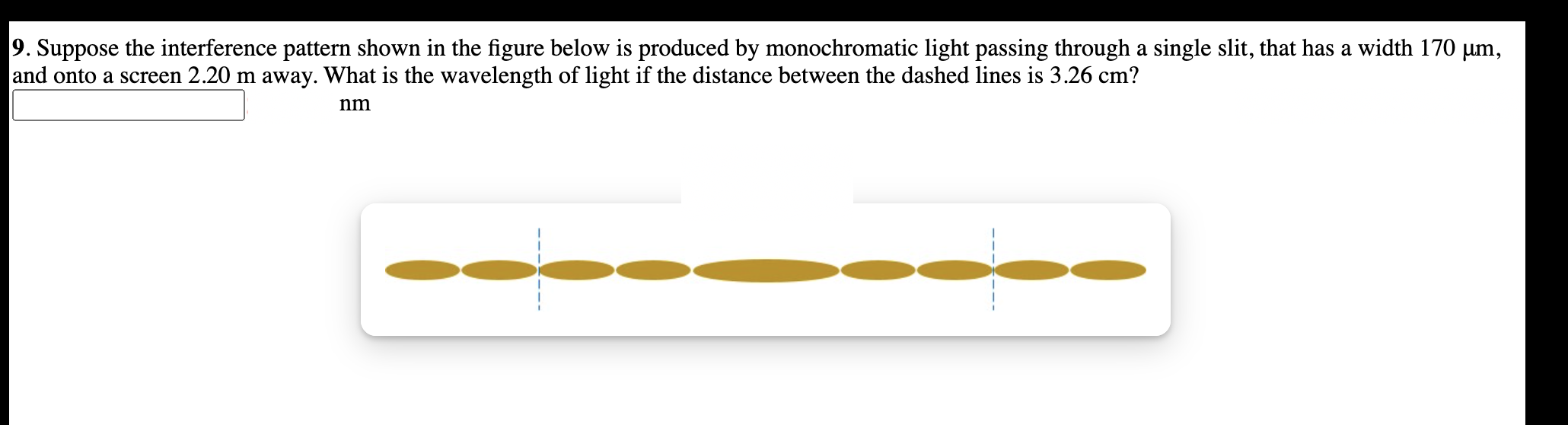 Solved 9. Suppose the interference pattern shown in the | Chegg.com