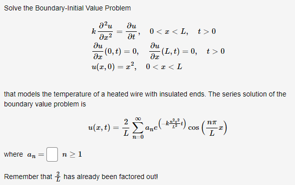 Solved Solve the Boundary-Initial Value Problem | Chegg.com