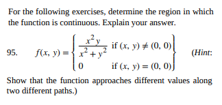 Solved For the following exercises, determine the region in | Chegg.com