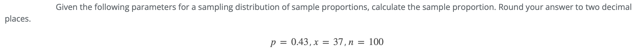 Solved Given the following parameters for a sampling | Chegg.com