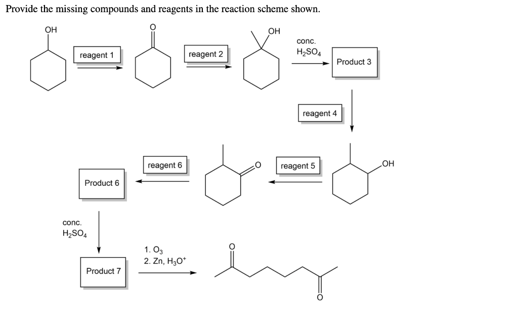 Solved Provide the missing compounds and reagents in the | Chegg.com
