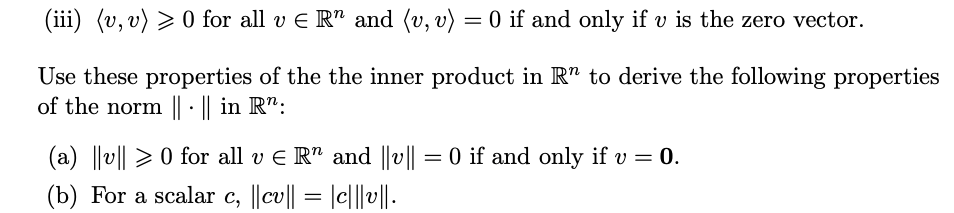 Solved 4. The Euclidean inner product of two vectors in Rn | Chegg.com