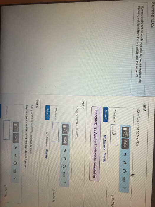 Solved How much dry solute would you take to prepare each of | Chegg.com