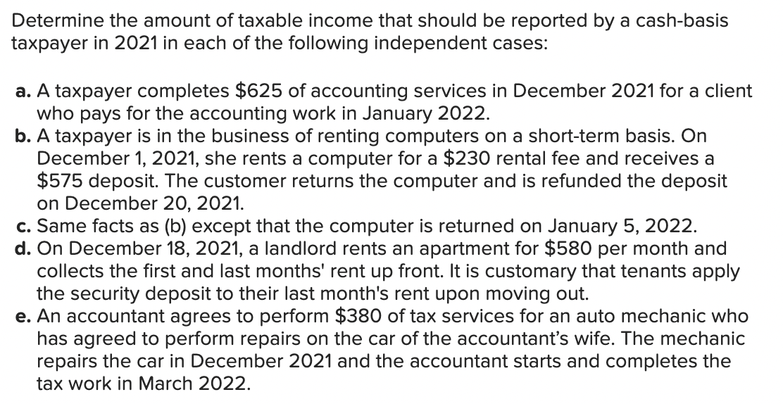 Determine the amount of taxable income that should be | Chegg.com