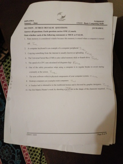 Solved DIPLOMA CS112 - Base Competisk SECTION - TRUE OR | Chegg.com