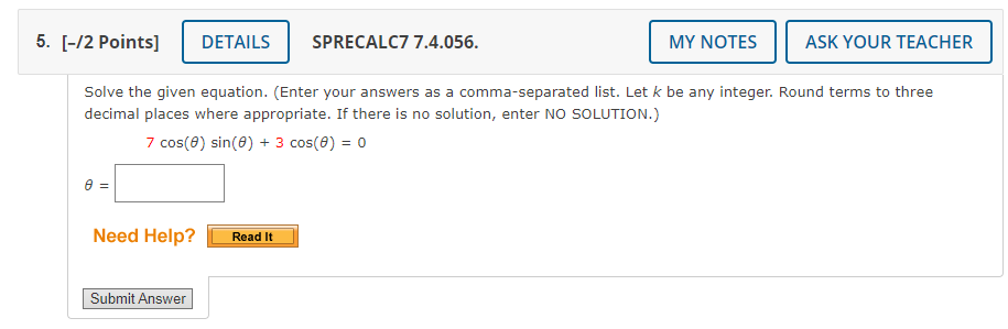 Solved 5. [-12 Points] DETAILS SPRECALC7 7.4.056. MY NOTES | Chegg.com