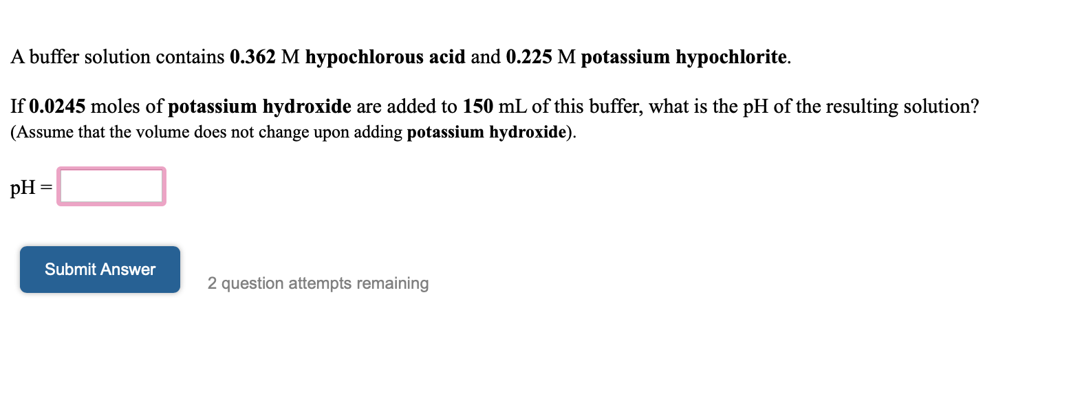 Solved A buffer solution contains 0.362 M hypochlorous acid | Chegg.com