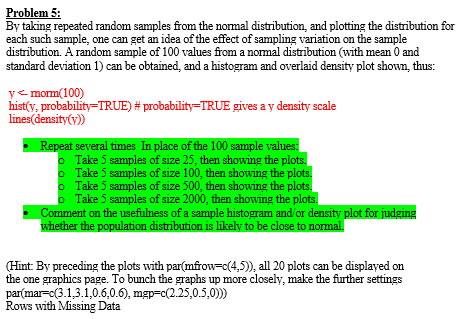 Solved Problem इ: By taking repeated random samples from the | Chegg.com