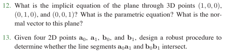 Solved 12. What is the implicit equation of the plane | Chegg.com