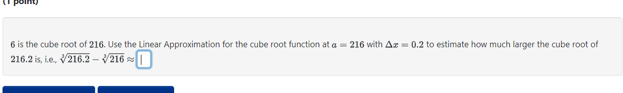 Solved 6 is the cube root of 216 . Use the Linear | Chegg.com