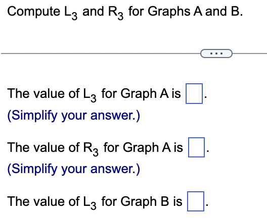 Solved Compute L3 and R3 for Graphs A and B. The value of L3 | Chegg.com
