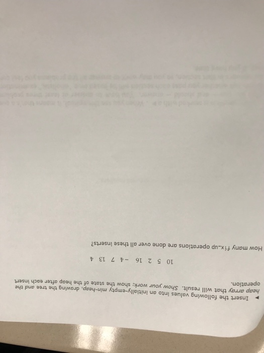 Solved Insert the following values into an initially-empty | Chegg.com