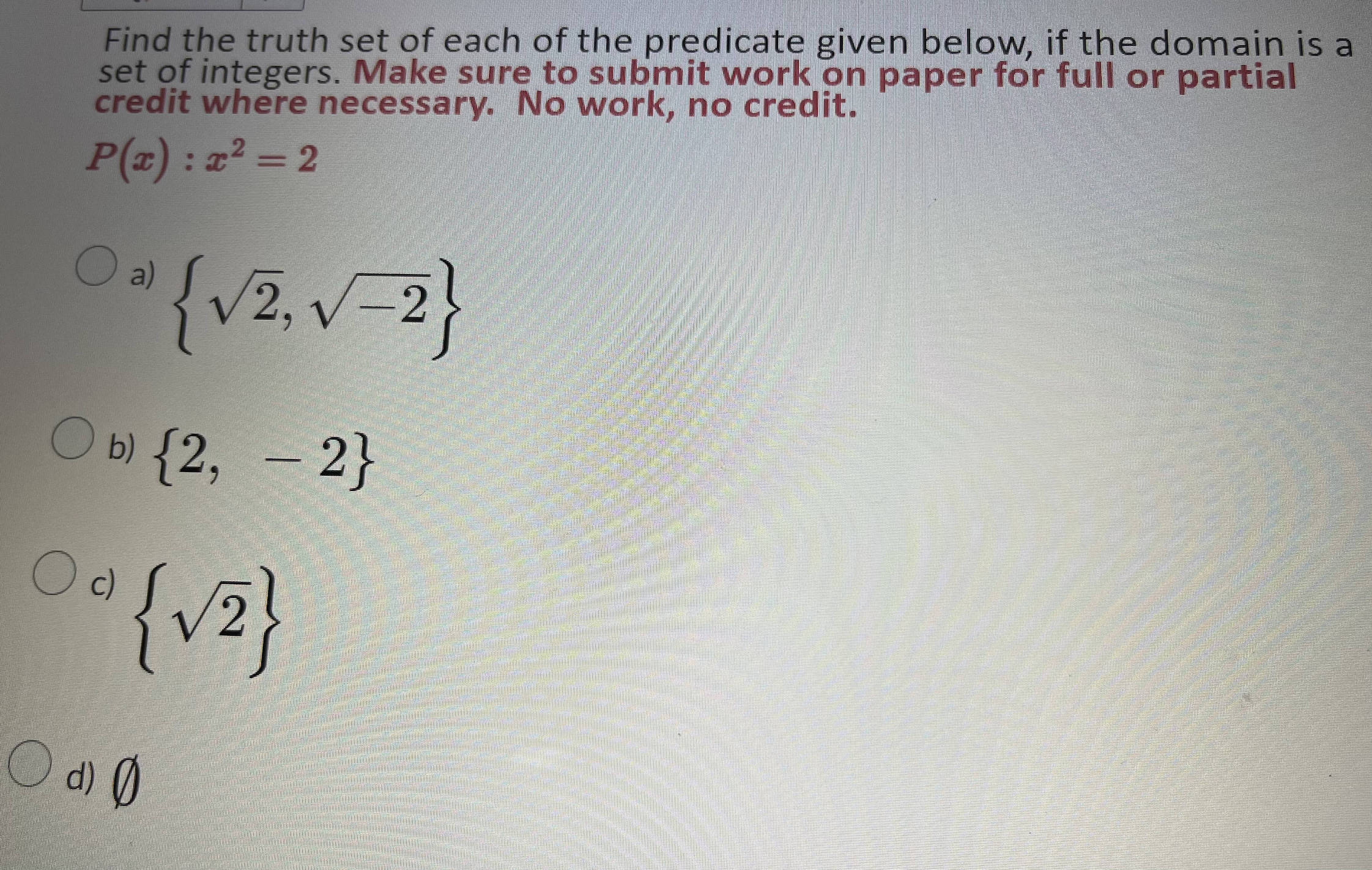 Solved Find The Truth Set Of Each Of The Predicate Given 