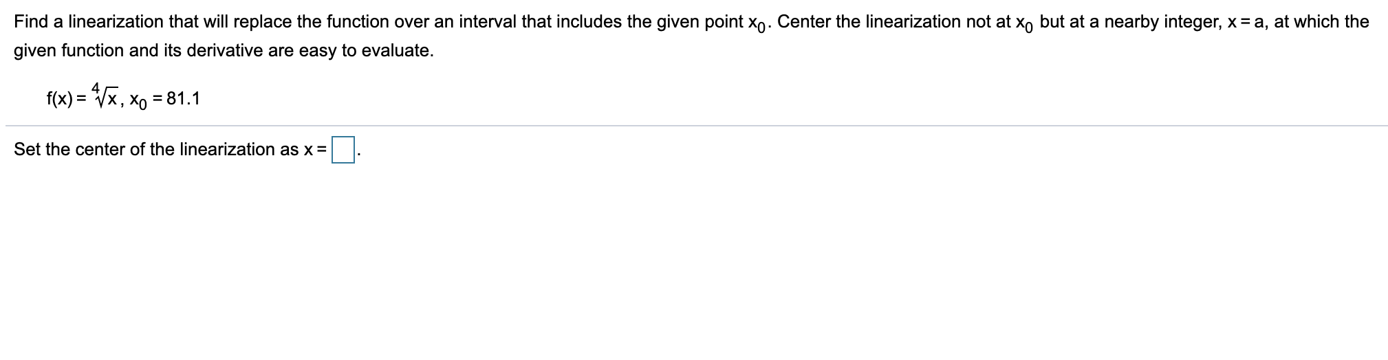 Solved Find a linearization that will replace the function | Chegg.com
