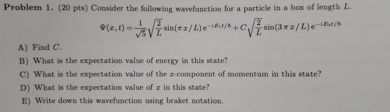 Solved Problem 1. (20 pts) Consider the following | Chegg.com