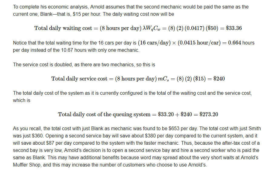 Solved create a queue model using excel QM | Chegg.com