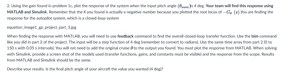 2. Using the gain found in problem 1c, plot the | Chegg.com