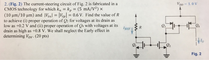 Solved The current-steering circuit of Fig. 2 is fabricated | Chegg.com